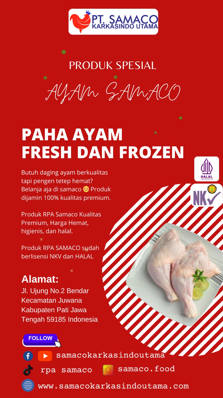 Produk Spesial Samaco - Paha Ayam Fresh dan Frozen - PT Samaco ...